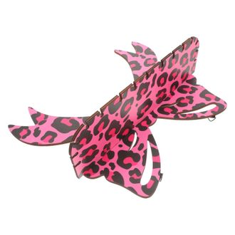 BESPORTBLE Wandregal Holz mit Leopardenmuster Schleifenform Kleines Schwebendes Regal f&uuml;r Wohnzimmer und B&uuml;ro Pflanzenhalter Wanddeko Organizer