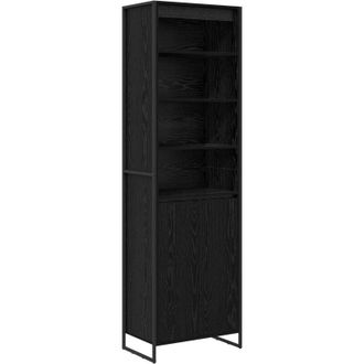 vidaXL Hohe Schr&auml;nke 2 pcs Schwarz Eichen-Optik 60 x 36 x 200 cm vidaXL