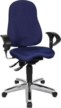 Topstar Topstar SI59UG26, Sitness 10 ergonomischer Bürostuhl, Schreibtischstuhl, inkl. höhenverstellbaren Armlehnen, Bezugsstoff blau, 113 x 58 x 44