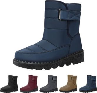 Generic Bottes de neige pour femme avec fermeture facile &agrave; enfiler, doublure en fourrure pelucheuse, &eacute;paisse, confortable, chaude, bottes dhiver antid&eacute;rapante