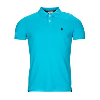 U.S.Polo Association Baumwoll-Poloshirt Blau T&uuml;rkis Herren - - Tops - Herren - Blau - 3XL