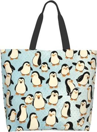 Generic Pingouins Mignons7 Sac Fourre-Tout Pliable Tote Bag L&eacute;ger Sac Courses Pour Shopping Travail Gym