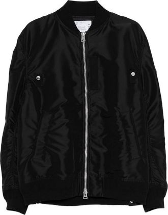 sacai Kurzer Mantel - Schwarz