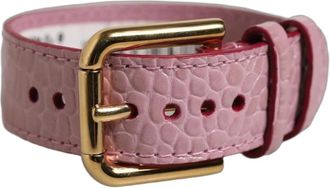 Dolce & Gabbana Embossed Leather Belt - - Accessories - Damen - Rosa - ONE SIZE