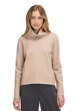 Betty Barclay Damen Strickpullover mit Lurexfaden 42, Patch Beige/Grey