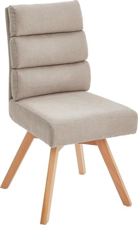 Livetastic Stuhl, Taupe, Holz, Metall, Textil, Buche, massiv, Füllung: Schaumstoff, Taschenfederkern, Drehkreuz, 45x88x62 cm, Esszimmer