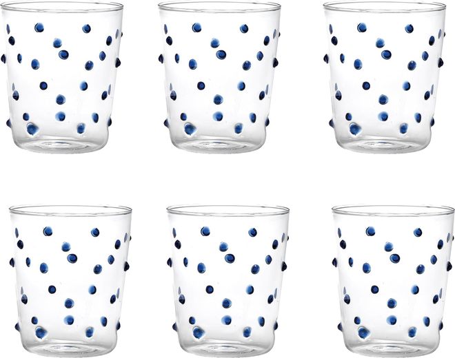 Zafferano Party Gläser Set aus Borosilikatglas im Polka Dot Design ...