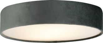 Searchlight home24 Deckenleuchte Drum Ø 50cm Grau/Grau Samt E27