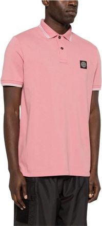 Stone Island Homme, Tops, Rose, Taille: M T-shirt en m&eacute;lange de coton