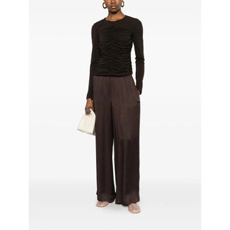 Frame Denim Ruched-Front Rayon Blouse - Brown