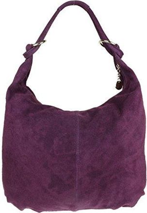 Girly HandBags Femme Hobo Italian Suede Véritable sac à bandoulière en cuir Dark Purple