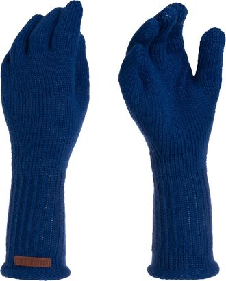 Knit Factory Lana Handschuhe - Gestrickte Handschuhe f&uuml;r Winter - Handstulpen aus Wolle - Hochwertige Qualit&auml;t - Kings Blue