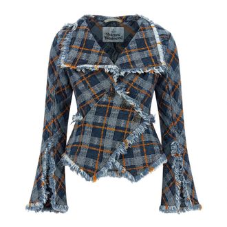 Vivienne Westwood Femme, Vestes, Multicolore, Taille: 42 FR Worth More Jacquard Denim Blazer