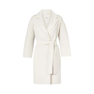 Max Mara Femme, Manteaux, Blanc, Taille: 36 FR Manteau en Laine à Double Boutonnage Cocoon