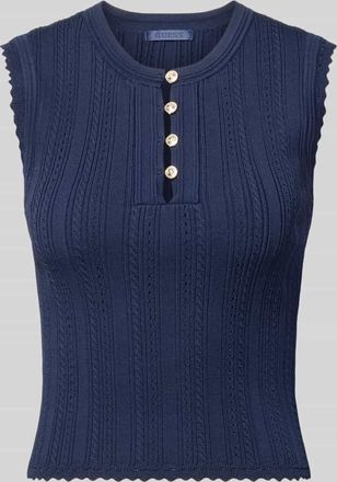 Guess Stricktop in Pointelle-Strick mit kurzer Knopfleiste