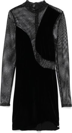 Nissa Samt-Minikleid mit Glitter-Detail - Schwarz