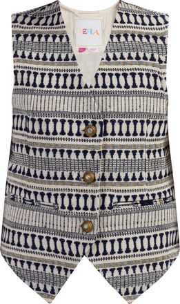 Izia Weste M&auml;dchen Dunkelmarine Wollweiss