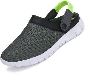 Saguaro Herren Damen Clogs Pantoletten Sommer Strand Pantoffeln Mesh Schlappen Garten Schuhe Arbeitsschuhe, 40 EU, Grün