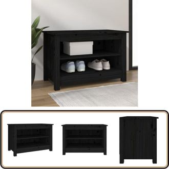vidaXL Vidaxl - Schuhbank Schwarz 70x38x45,5 cm Massivholz Kiefer - Schuhbank - Schuhregal - Schrank - Massivholzmöbel - Kiefernholz