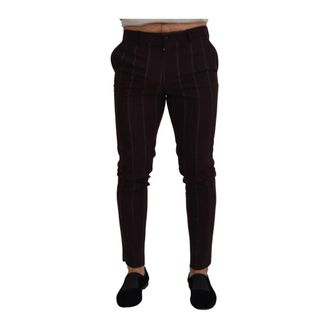 Dolce & Gabbana Elegante Braune Wollmischungshose - - Trousers - Herren - Braun - M