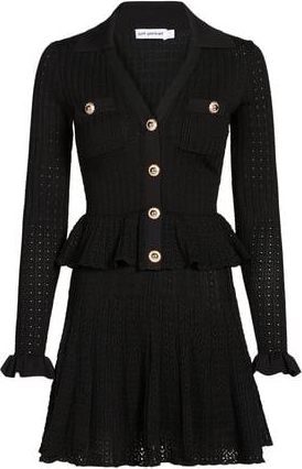 Self Portrait Robe courte en maille Pointelle