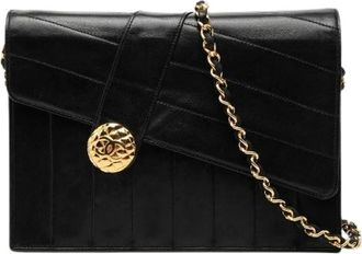 Chanel Pre-owned Sac bandouli&egrave;re matelass&eacute; Coco Mark en cuir dagneau - Femme - Pre-owned - Noir - Taille: ONE Size