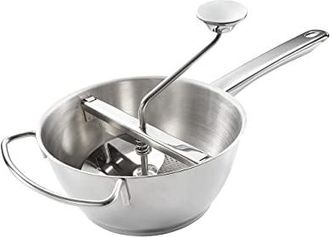 Leifheit Passierm&uuml;hle 2.0 &Oslash; 20 cm inkl. 3 Eins&auml;tzen, aus hochwertigem Edelstahl zum Passieren von Obst, Gem&uuml;se, Babynahrung, Suppen, Passiersieb, Kartoffelpres