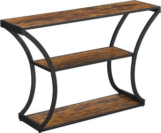 Vasagle Table console, Table dentr&eacute;e, pieds courb&eacute;s, dessus de table allong&eacute;, pour salon, couloir, chambre, style industriel, Marron Rustique et Noir par