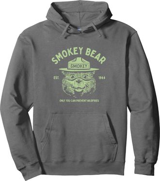 Giant Step Design Co. Vintage Smokey Bear Logo Only You Can Prevent Wildfires Pullover Hoodie