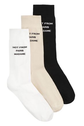 Dr&ocirc;le de Monsieur Mens Socks Slogan Set Multicolour Cotton