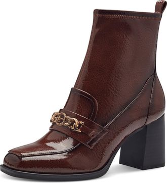 Tamaris Damen Absatzstiefelette Blockabsatz Vegan; COGNAC, EU 41