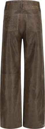 Golden Goose Womens Brown Leather Pants