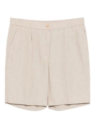 Eileen Fisher Leinen-Shorts mit Falten - Nude