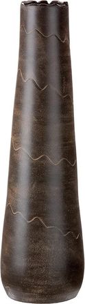 Gilde Keramik Vase Wave XL- Dekovase wasserdicht Höhe 60 cm braun - Dekoration Wohnzimmer - europäische Herstellung