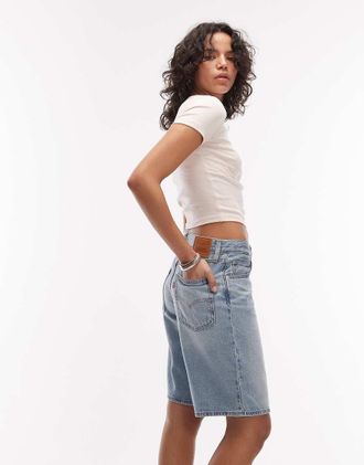 Levi's Baggy Dad Denim-Shorts in Hellblau