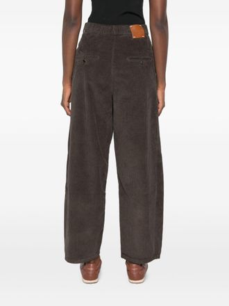 Alysi Corduroy Velvet Trousers - Brown