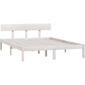 vidaXL Massivholzbett Weiß Kiefer 160x200 cm Vidaxl
