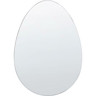 Beliani Beliani - Miroir Mural de Salle de Bains ou Chambre Argenté en Forme dOEuf Elégant Montresor