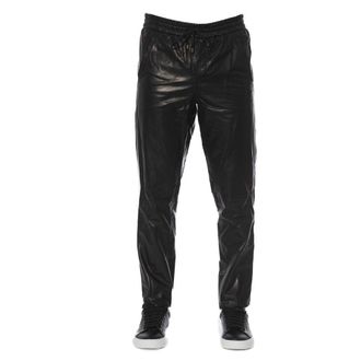 Trussardi Elegante Lederhose - - Trousers - Herren - Schwarzk - L