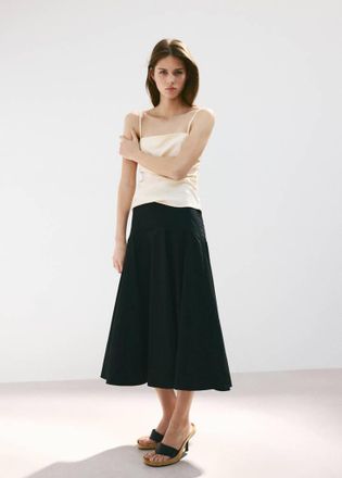 Mango Drapiertes Tr&auml;gertop ecru - Damen - XS - MANGO
