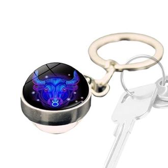 Generico Clé de constellation de clé, clé dhoroscope | Accessoires de portefeuille de constellation, accessoires de sac à dos phosphorescent pour femme, Taurea