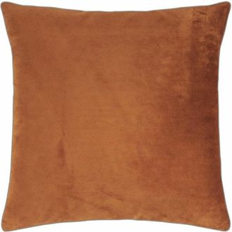 Pad Elegance - Samt Kissen, Zierkissen, Kissenh&uuml;lle - 50 x 50 cm - Farbe: Cognac Braun - ohne F&uuml;llung