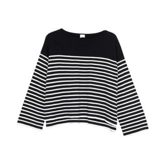 C.T. Plage Pullover mit U-Boot-Ausschnitt - - Knitwear - Damen - Blau - XS