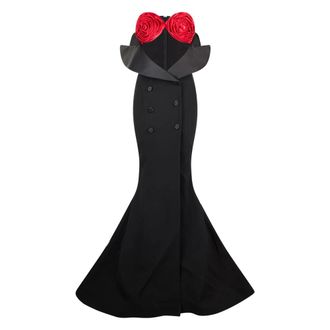 Moschino Langes Kleid mit Cups - - Dresses - Damen - Schwarzk - S