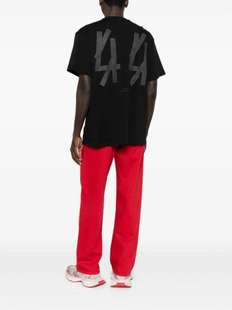 44 Label Group Crew Neck Cotton T-Shirt - Black