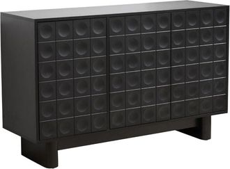 Oviala Modernes rechteckiges Sideboard mit 3 Türen L124 cm schwarz