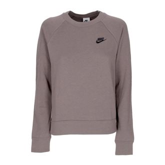 Nike Femme, Sweatshirts et sweats à capuche, Gris, Taille: 36 FR Essentials Crewneck SweaT-shirt Olive Grey/Black