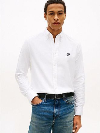 Tommy Hilfiger Chemise Oxford coupe standard &agrave; logo brod&eacute;