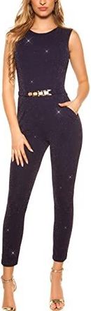 Koucla Combinaison pour femme avec boucle, Bleu marine (paillettes)., S