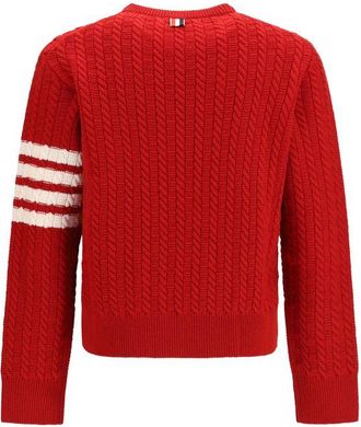 Thom Browne Anchor Intarsia Merino Wool Sweater - Red